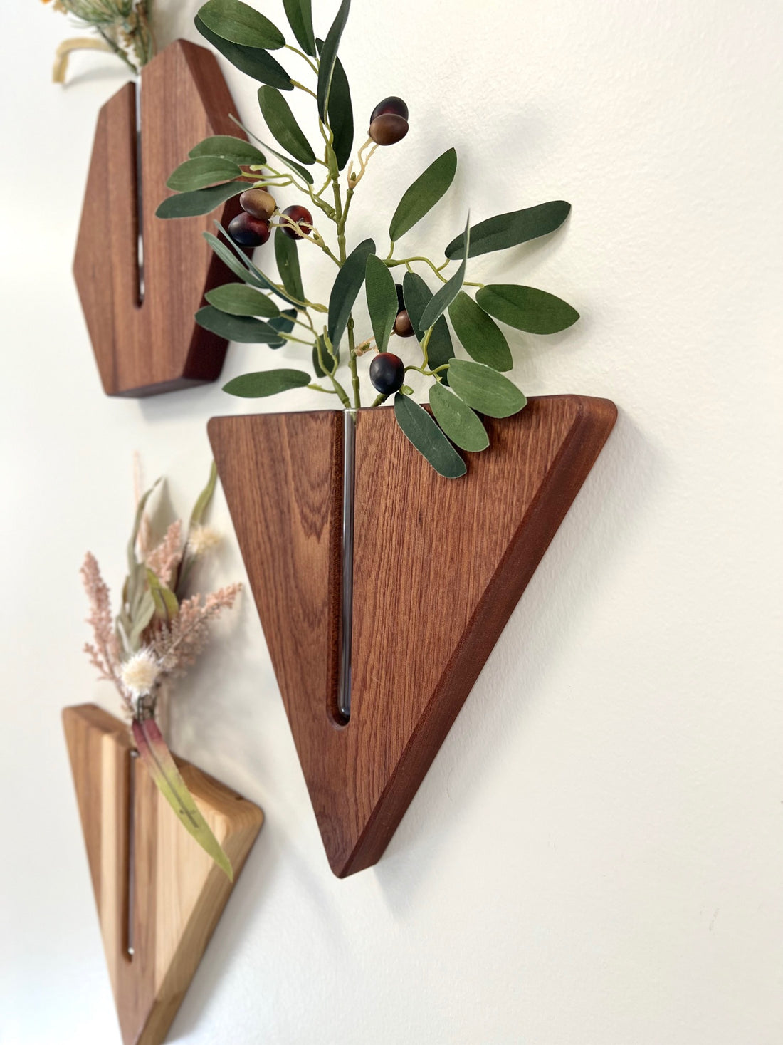 Triangle Wall Vase - Hickory & Mahagony – FaircraftUSA